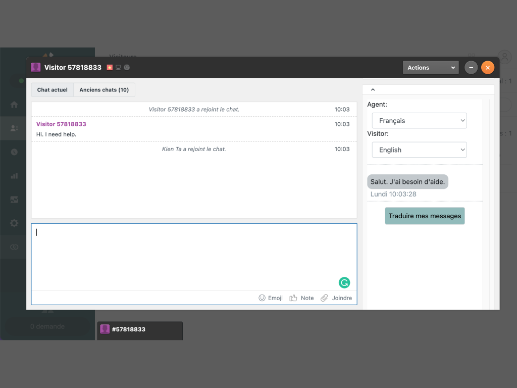 Systran Translation for Chat App Integration with Zendesk Chat